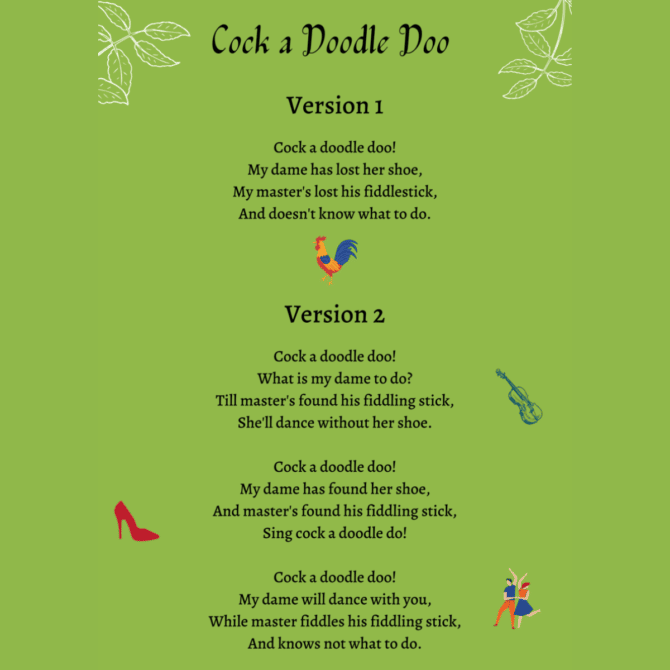 Cock a Doodle Doo Printable Lyrics, Origins, and Video