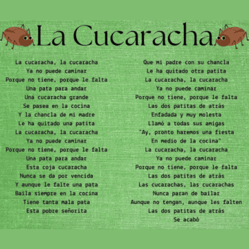 La Cucaracha Printable Lyrics, Origins, and Video