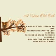 A Wise Old Owl Printable Lyrics, Origins, and Video