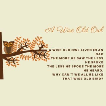 A Wise Old Owl Printable Lyrics, Origins, and Video