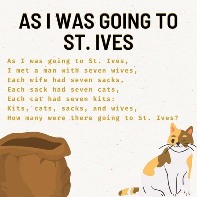As I Was Going To St Ives Printable Lyrics, Origins, and Video